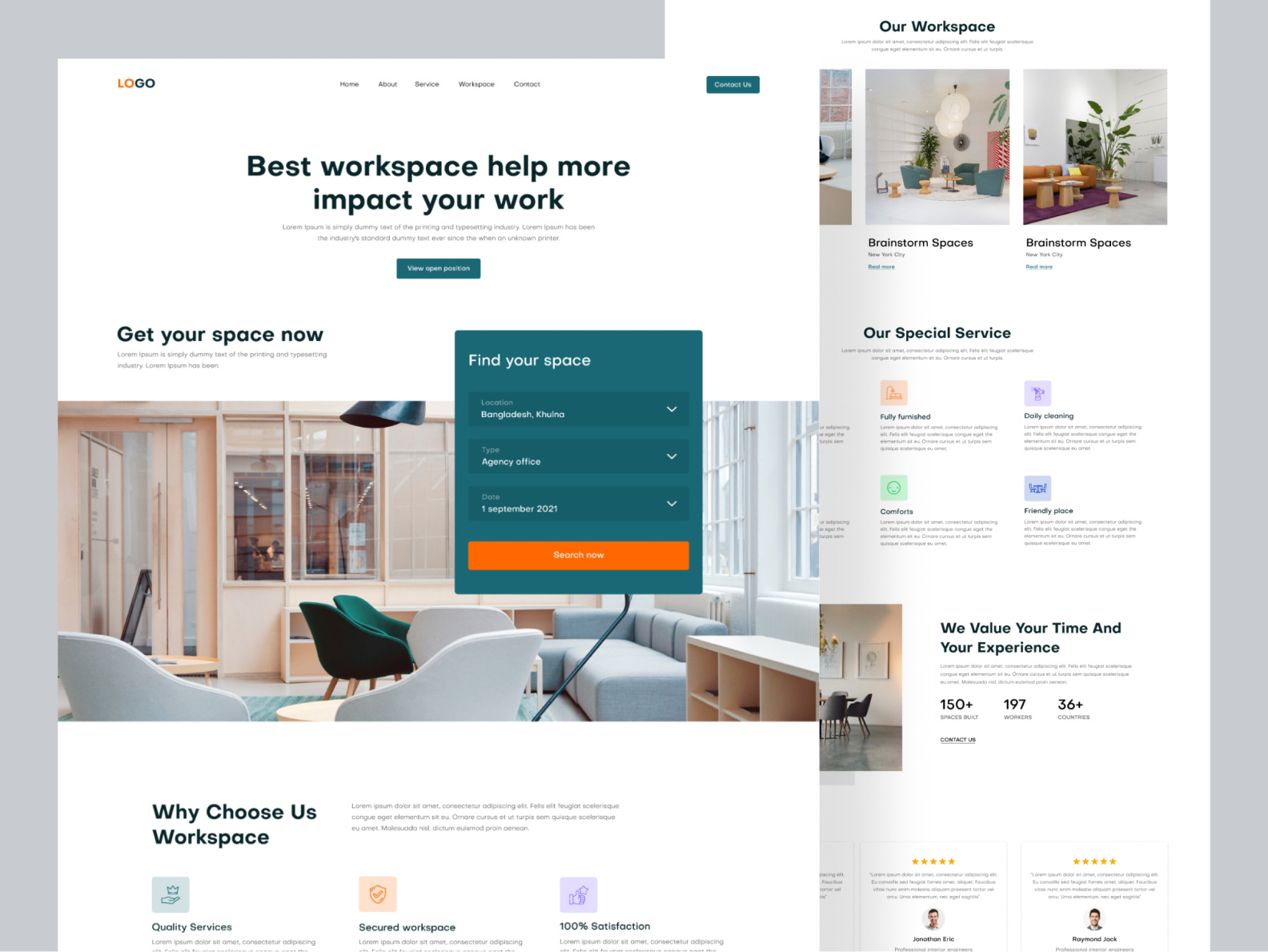 Work Space Website by webflix on Dribbble