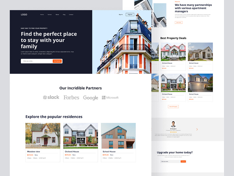 Property agency landing page by webflix on Dribbble