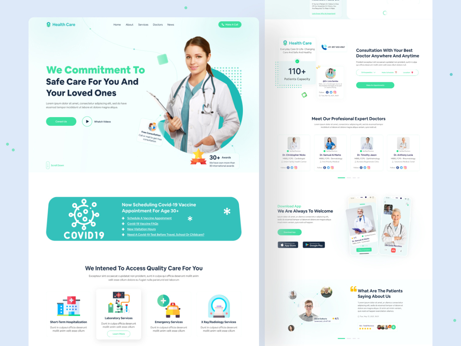 Medical Web and UI Exploration || 2021 by Sourav Deb on Dribbble