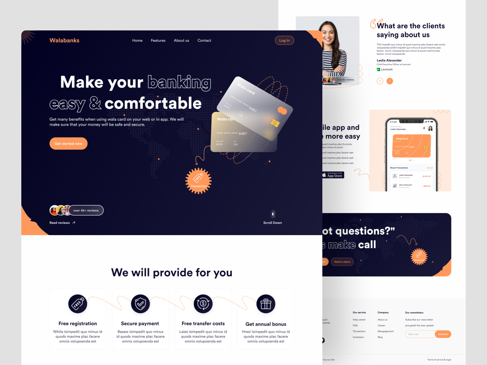 Finance landing page and UI Exploration by Sourav Deb on Dribbble