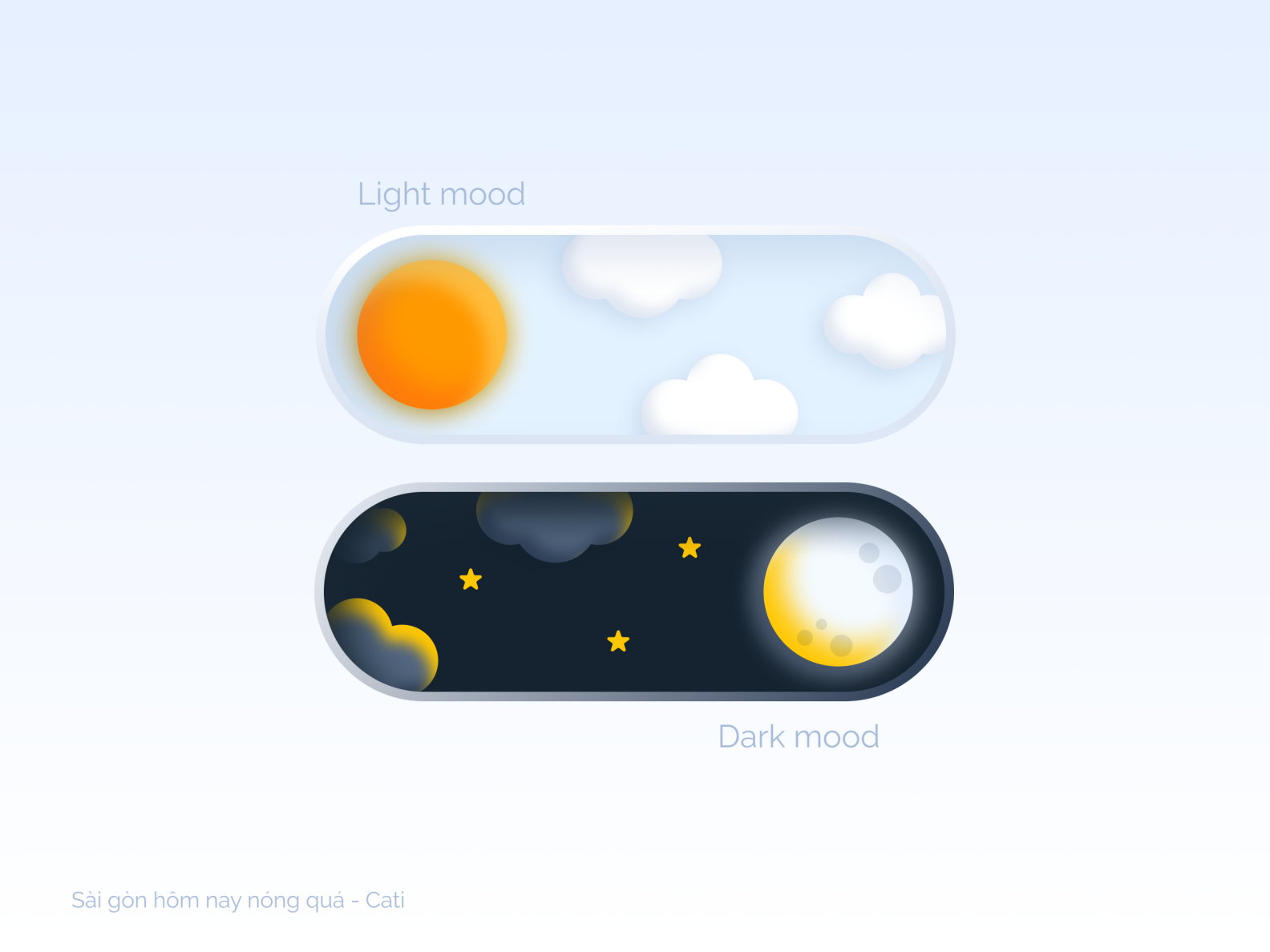 Light and dark mood button by Chau Thi (Cati Creative) on Dribbble