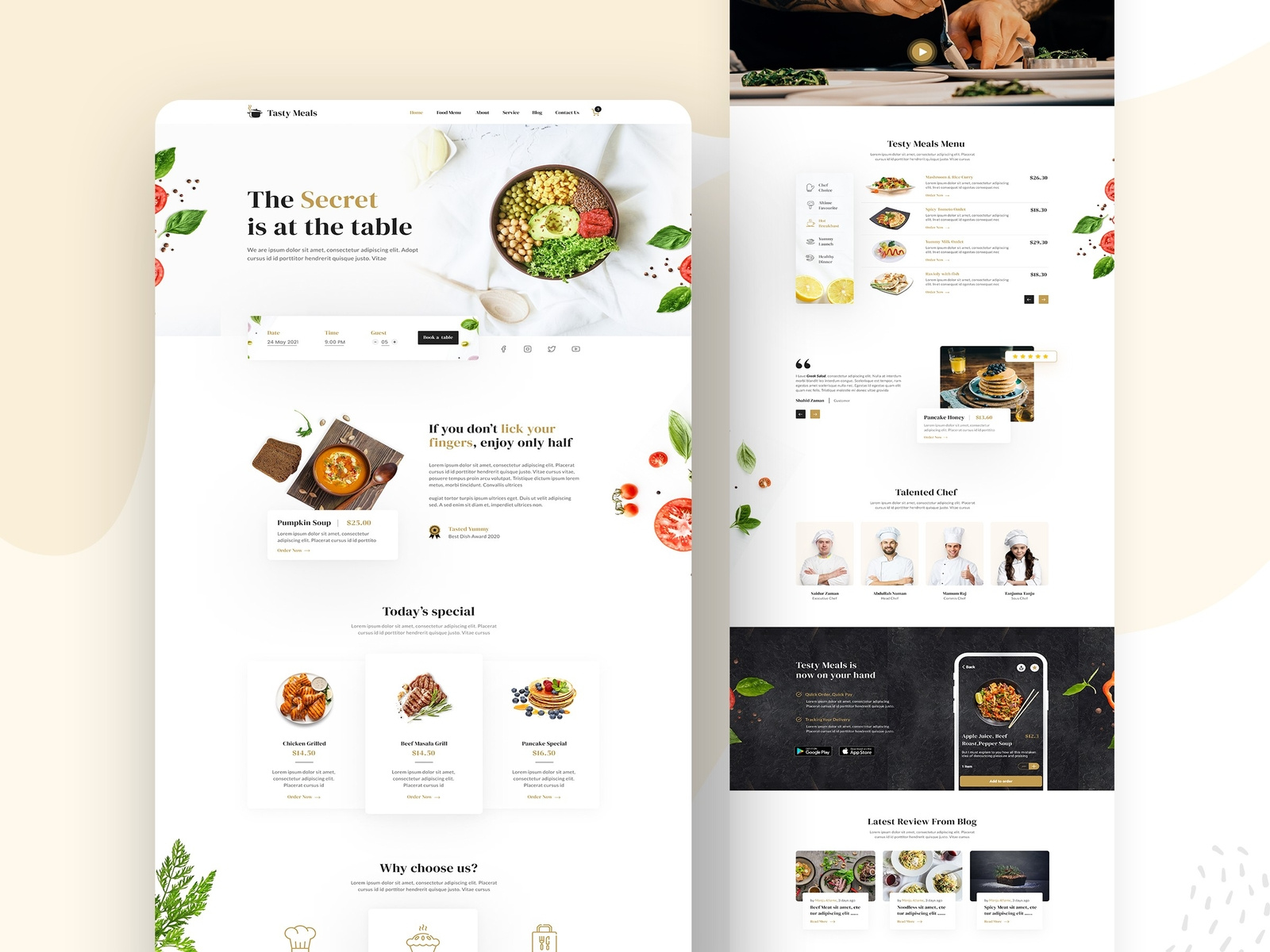 Restaurant Website Concept by Saidur Zaman Saimon on Dribbble