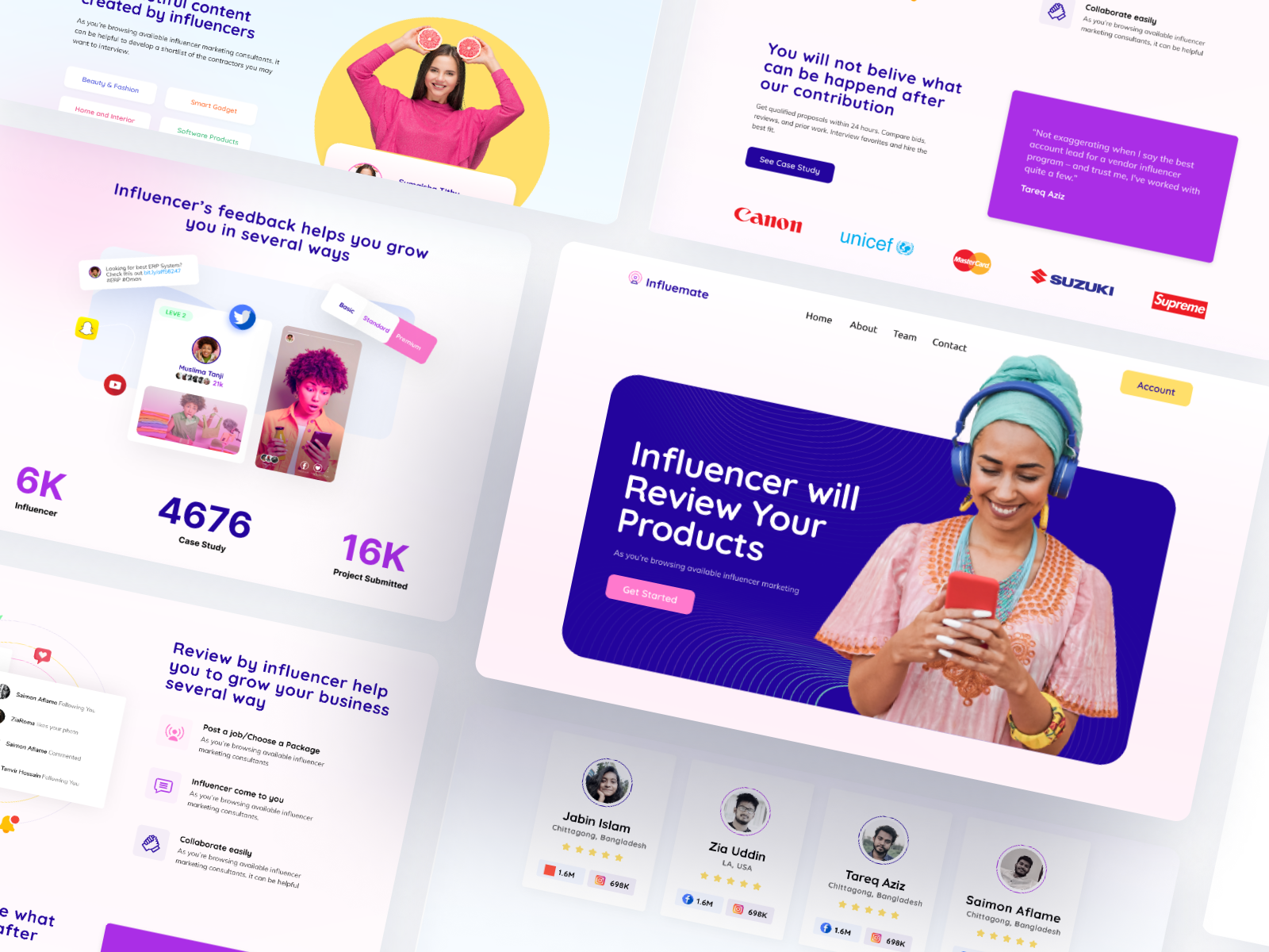 Influencer Hire Web Template by Saidur Zaman Saimon on Dribbble