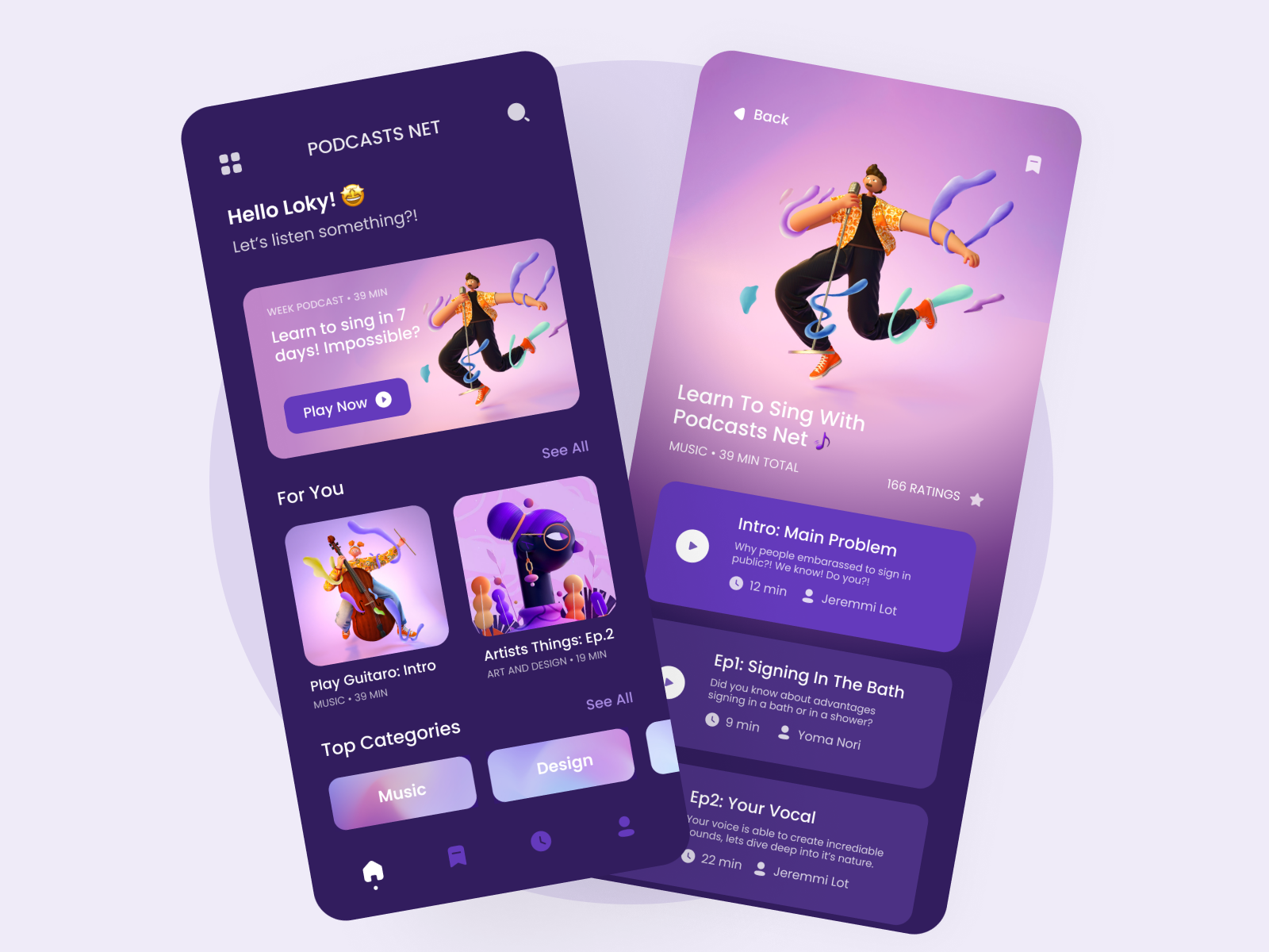 Podcast App by Marina Budarina on Dribbble