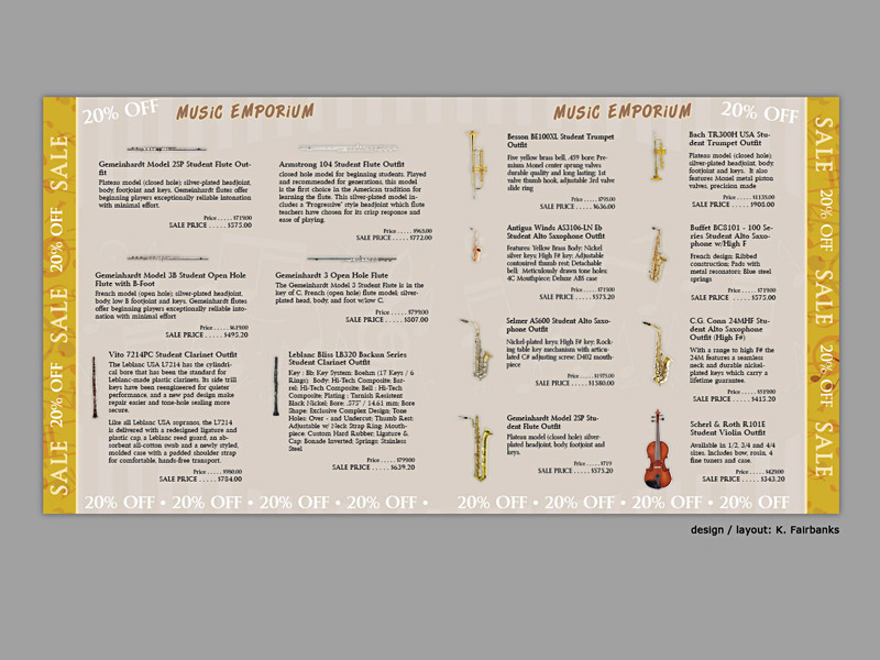 Music Store Ad page 2 by K. Fairbanks by K Fairbanks on Dribbble