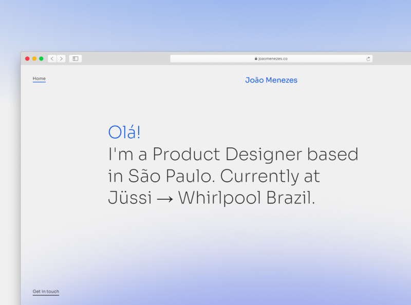 [WIP] Personal website by João Menezes on Dribbble
