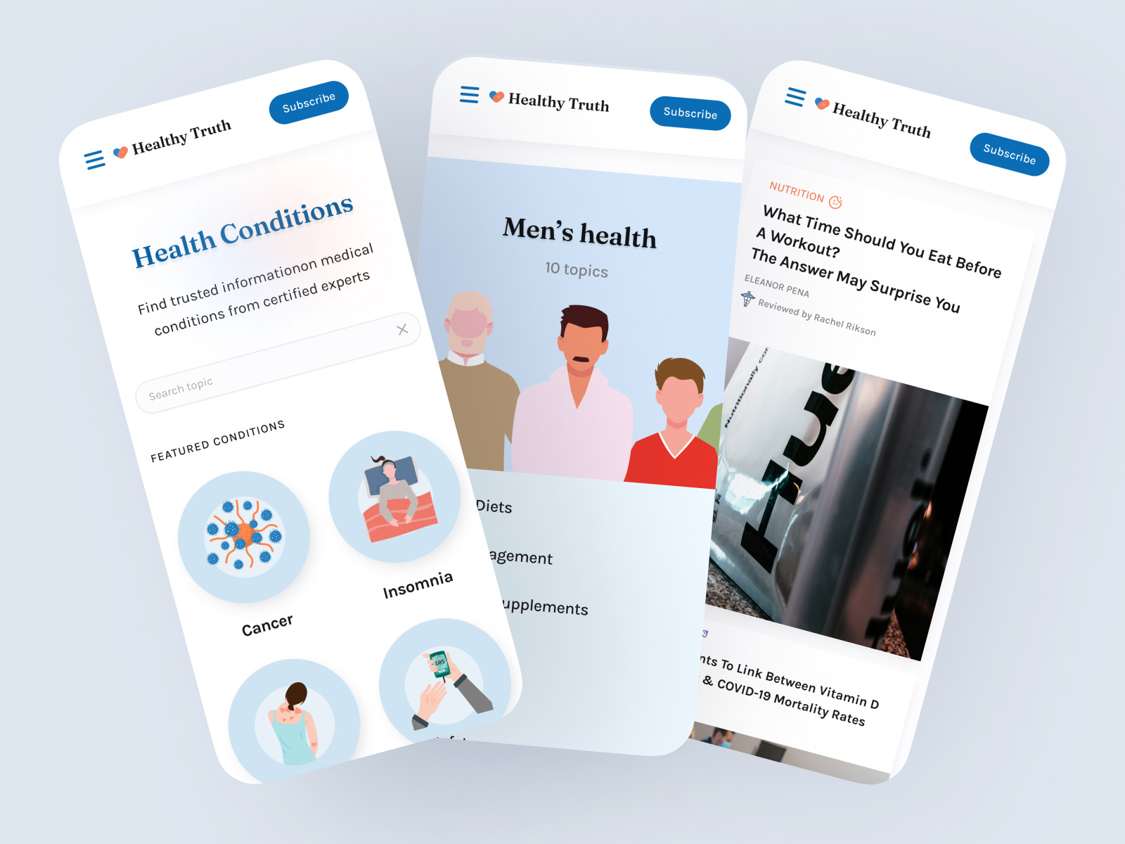 Health & wellness website responsives by Daria Dizhevska on Dribbble