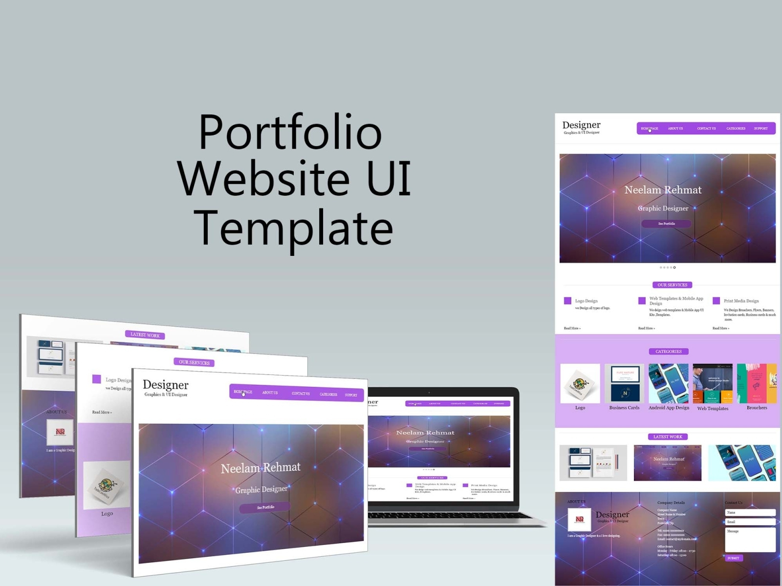 Portfolio website UI Template Design by Neelam Rehmat on Dribbble