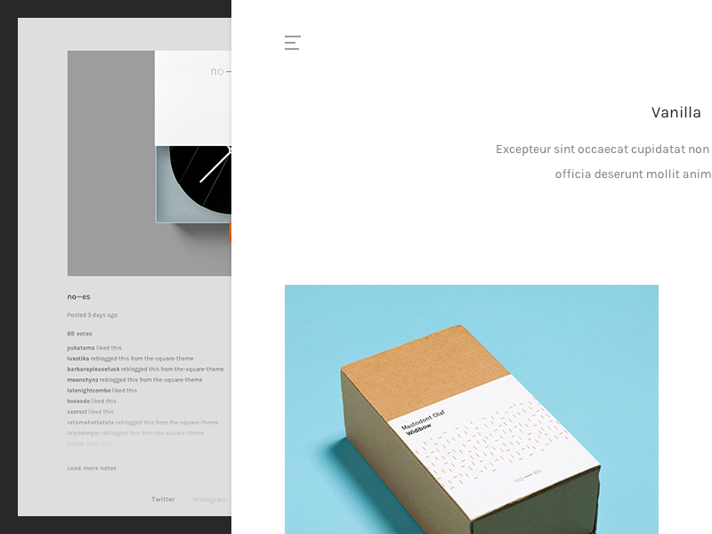 Vanilla – Tumblr Theme by Stuart Regan on Dribbble