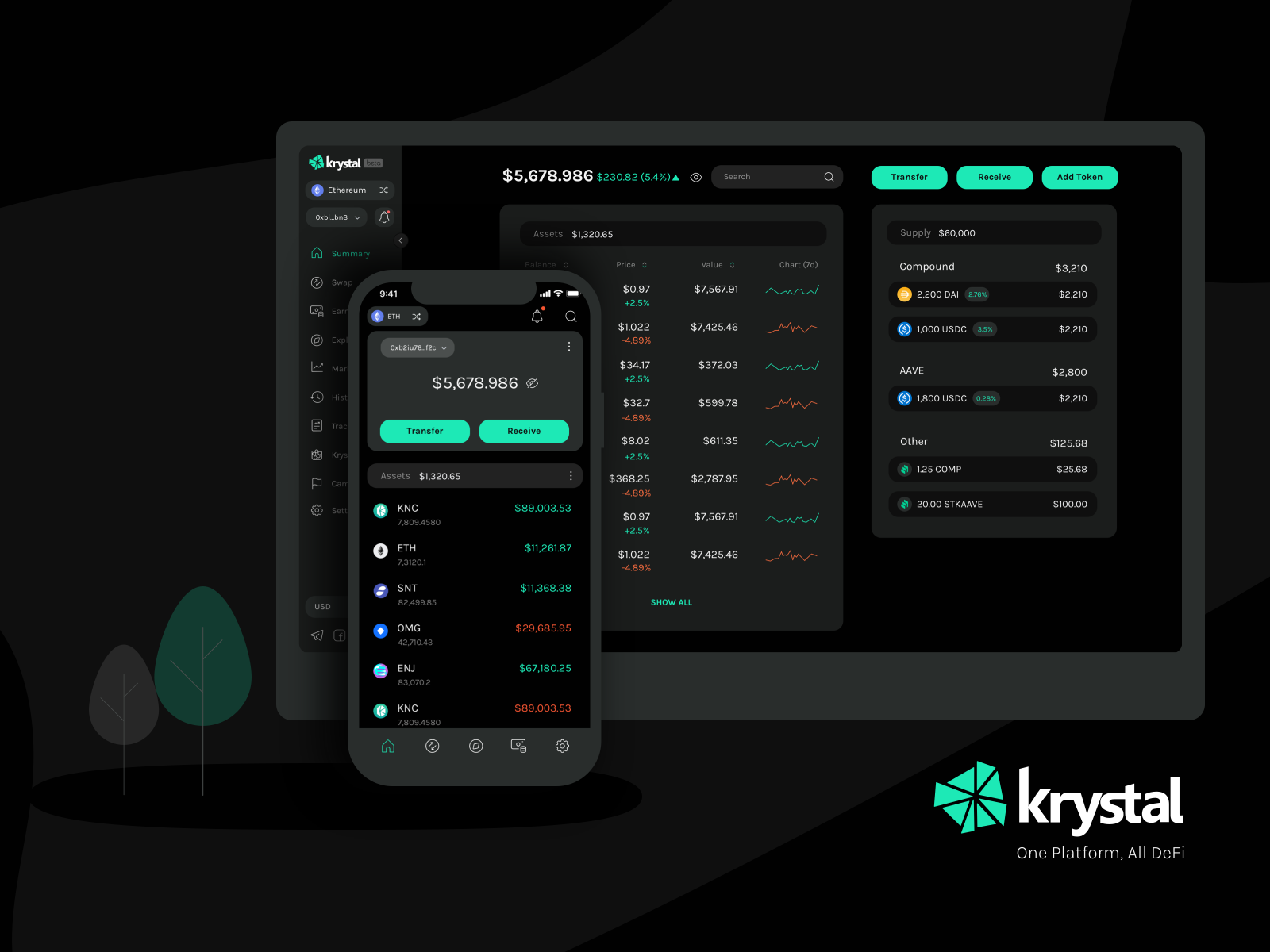 Krystal - One Platform, All Defi by Vanveo on Dribbble