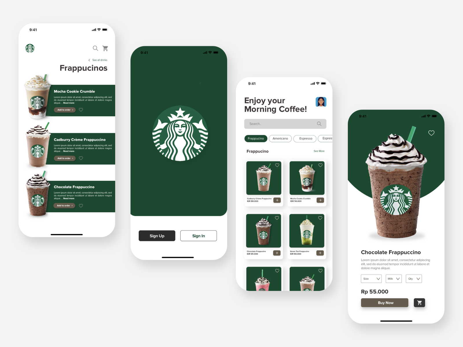 Starbucks Mobile App - UI Design by Dhina Zahar on Dribbble