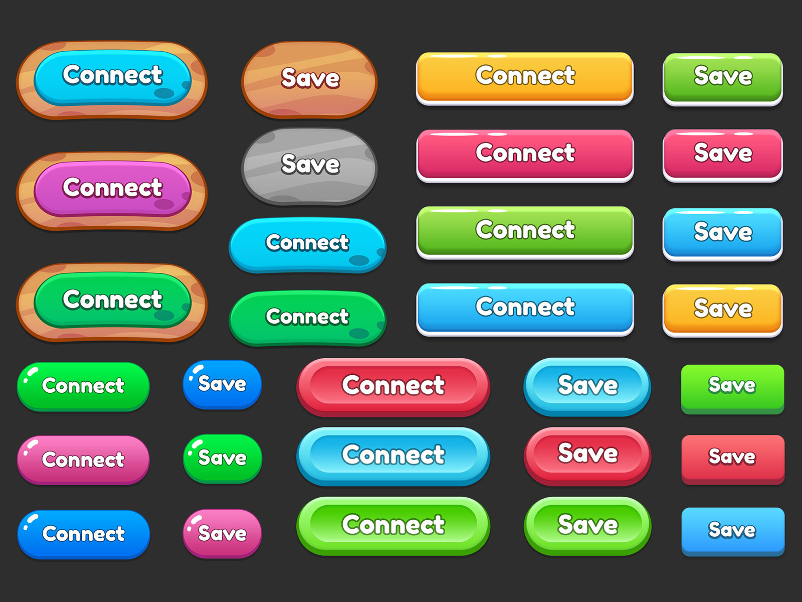 Buttons Set by Inna Kovalchuk on Dribbble
