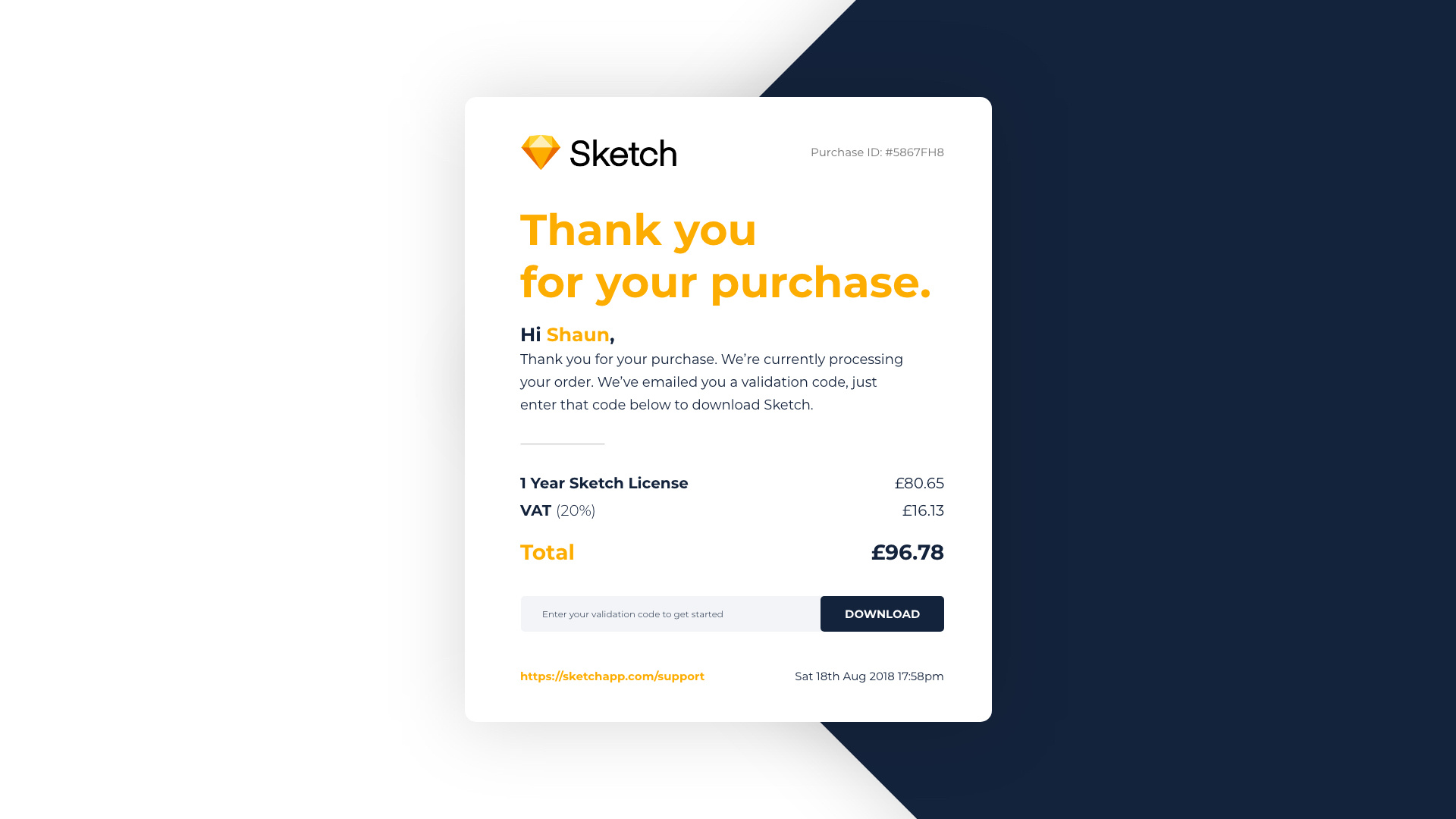 DailyUI #017 - Receipt by Matthew Lawson on Dribbble