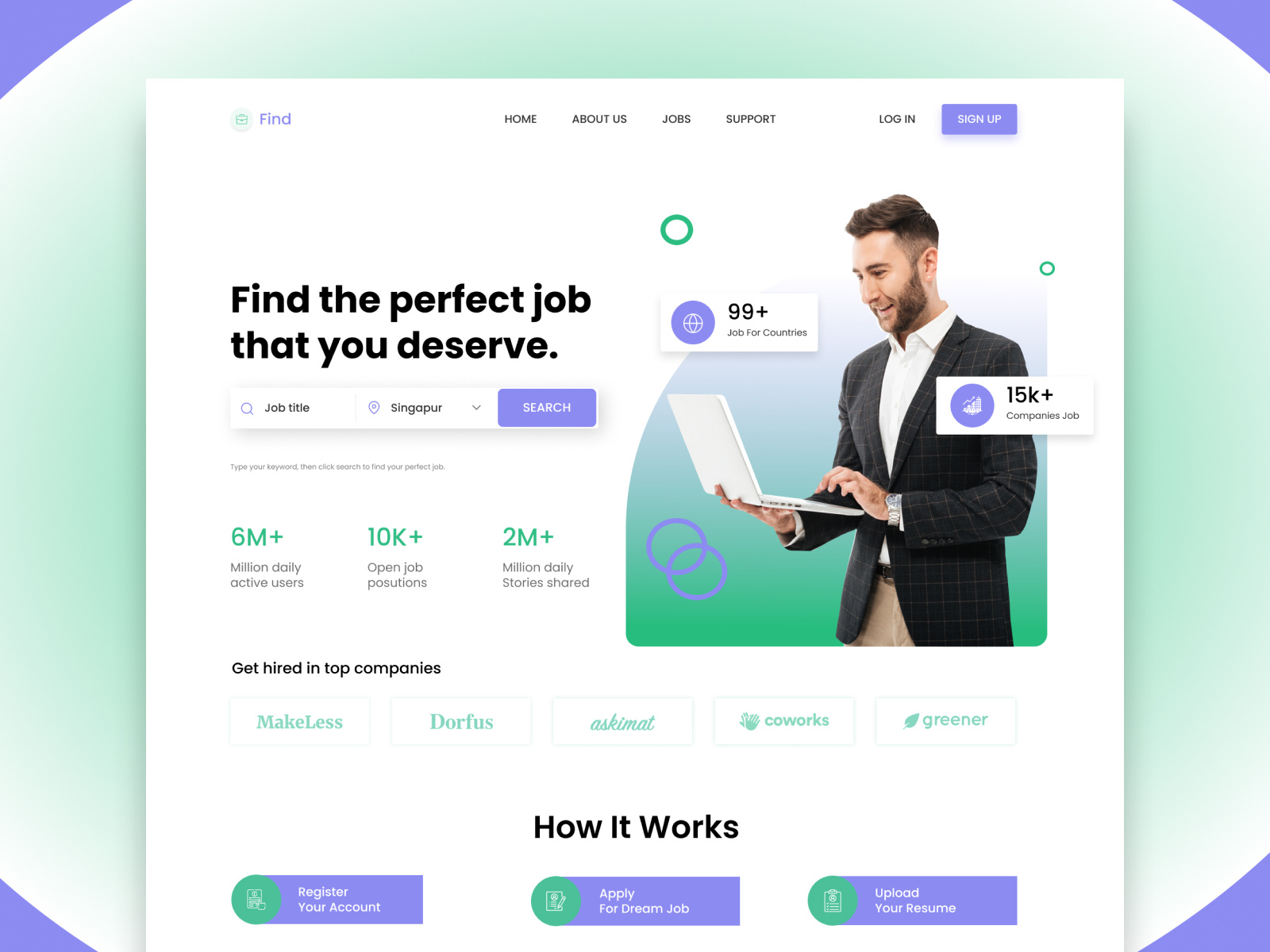 Job Platfrom- UI website by Nayon Roy on Dribbble