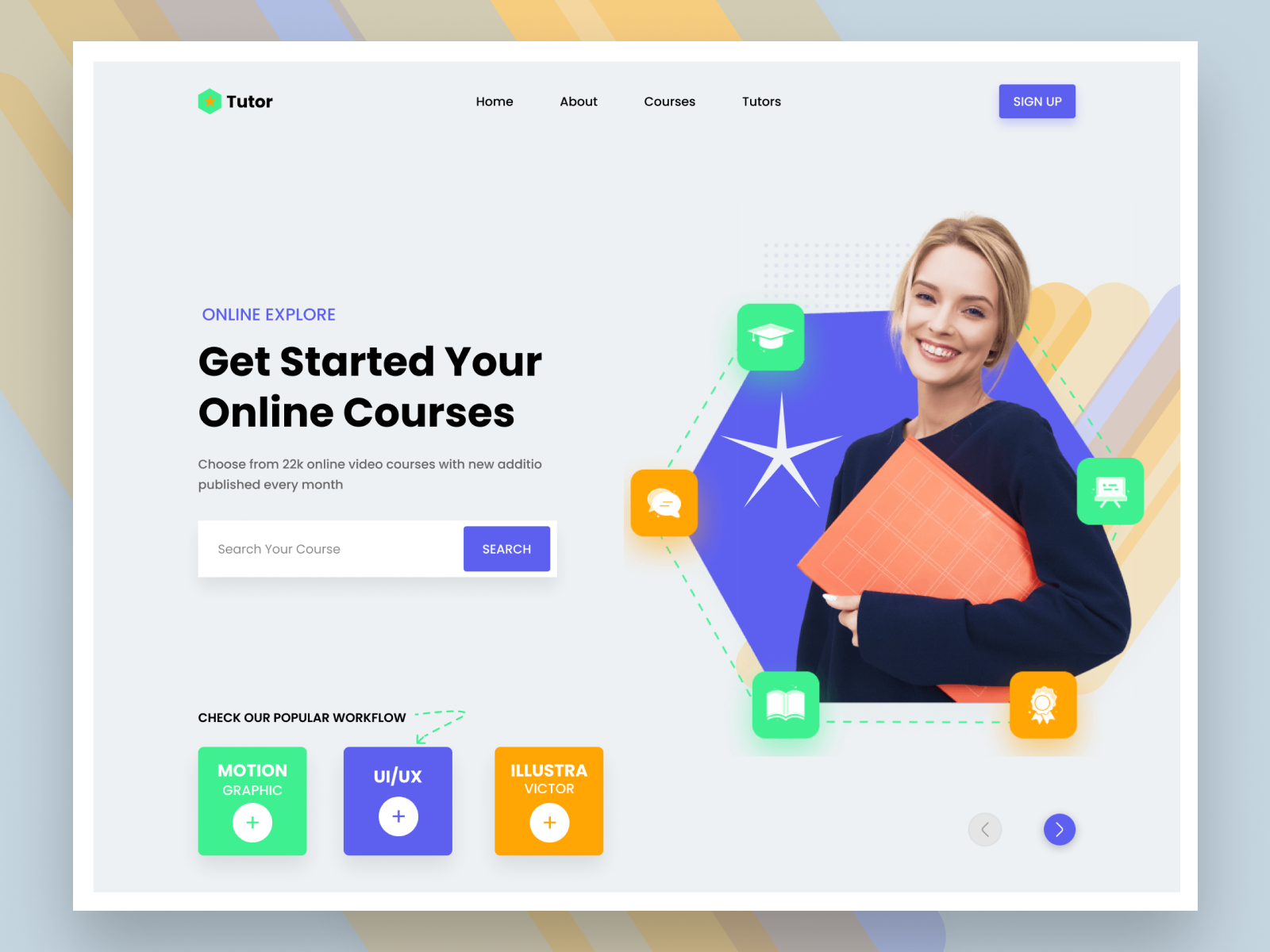 Online Courses - web UI by Nayon Roy on Dribbble