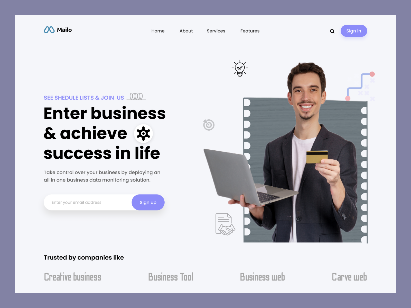 Hero Section_ Business web UI by Nayon Roy on Dribbble