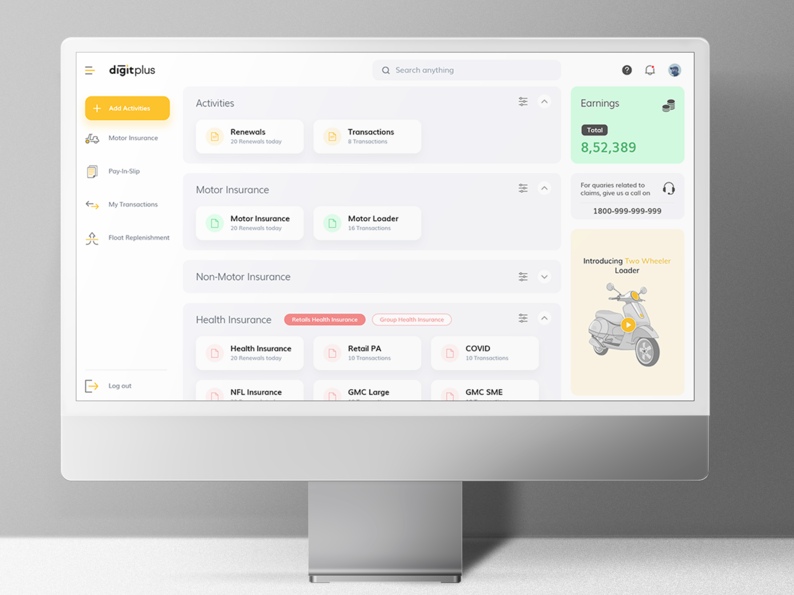 Insurance Dashboard by Abhijit Mondal on Dribbble