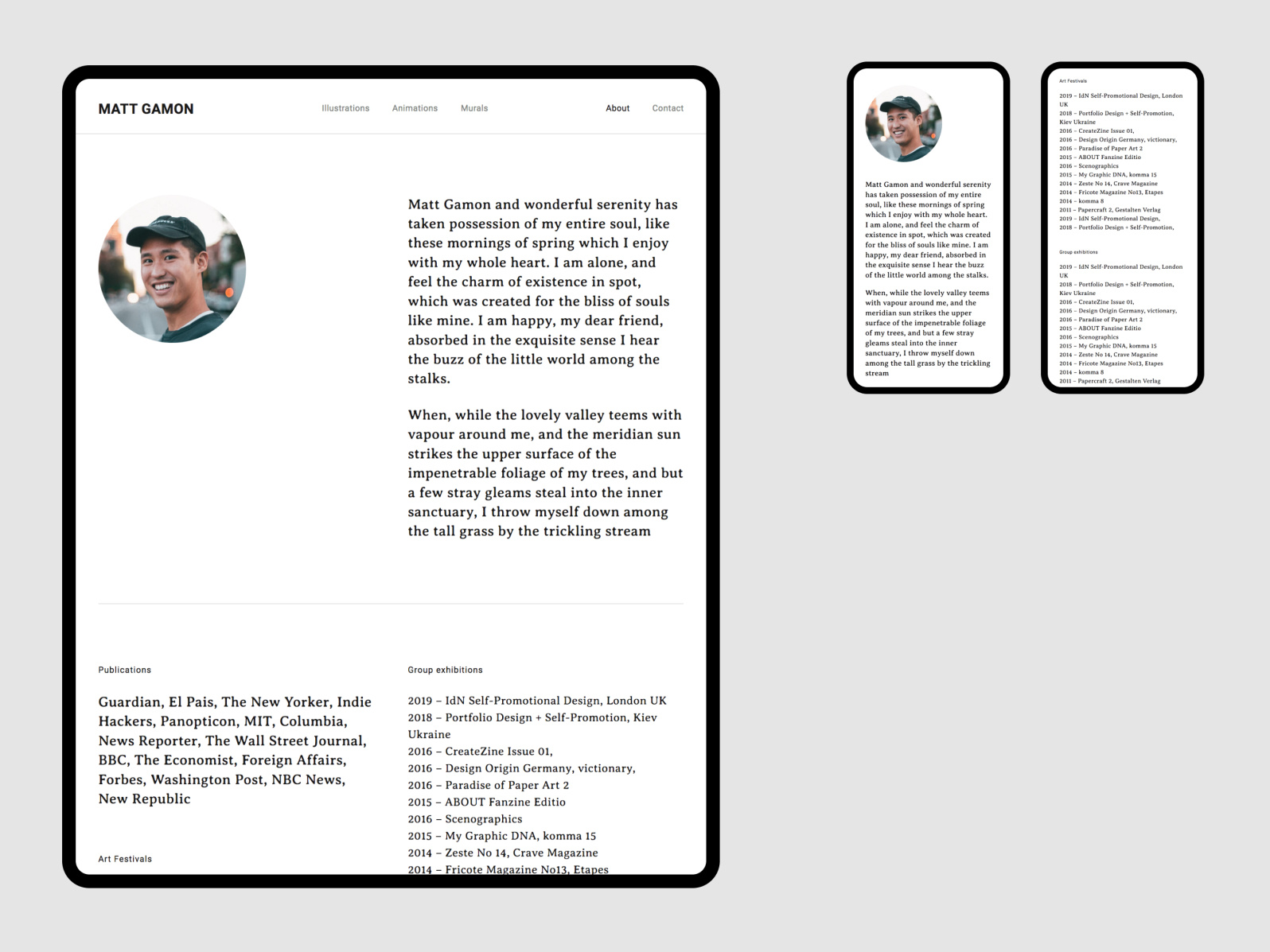 Minimal portfolio template build for carrd.co by Marta on Dribbble