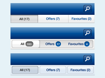 iOS - Custom Filter Bars by Ben Breckler on Dribbble