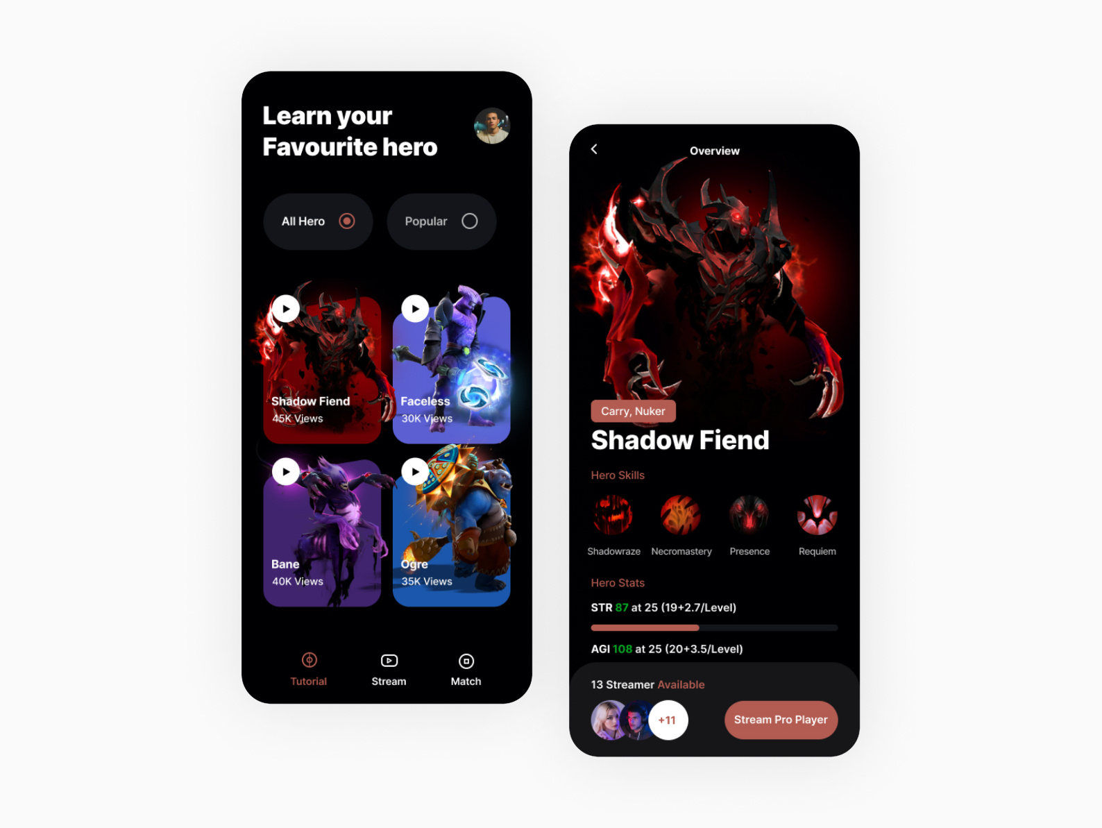 Dota 2 | App Design by Kristijan Sklabinski on Dribbble