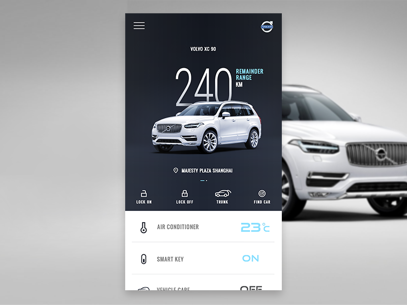 Volvo XC 90 Control Center for Smart Product by Yo.Jia on Dribbble