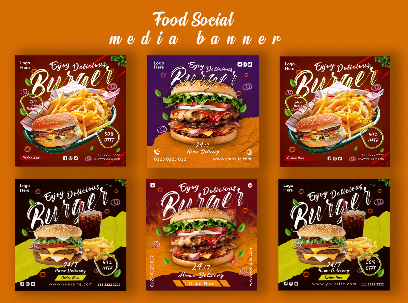 Burger Social Media Banner Design, Web Banner by Md Tayebur on Dribbble