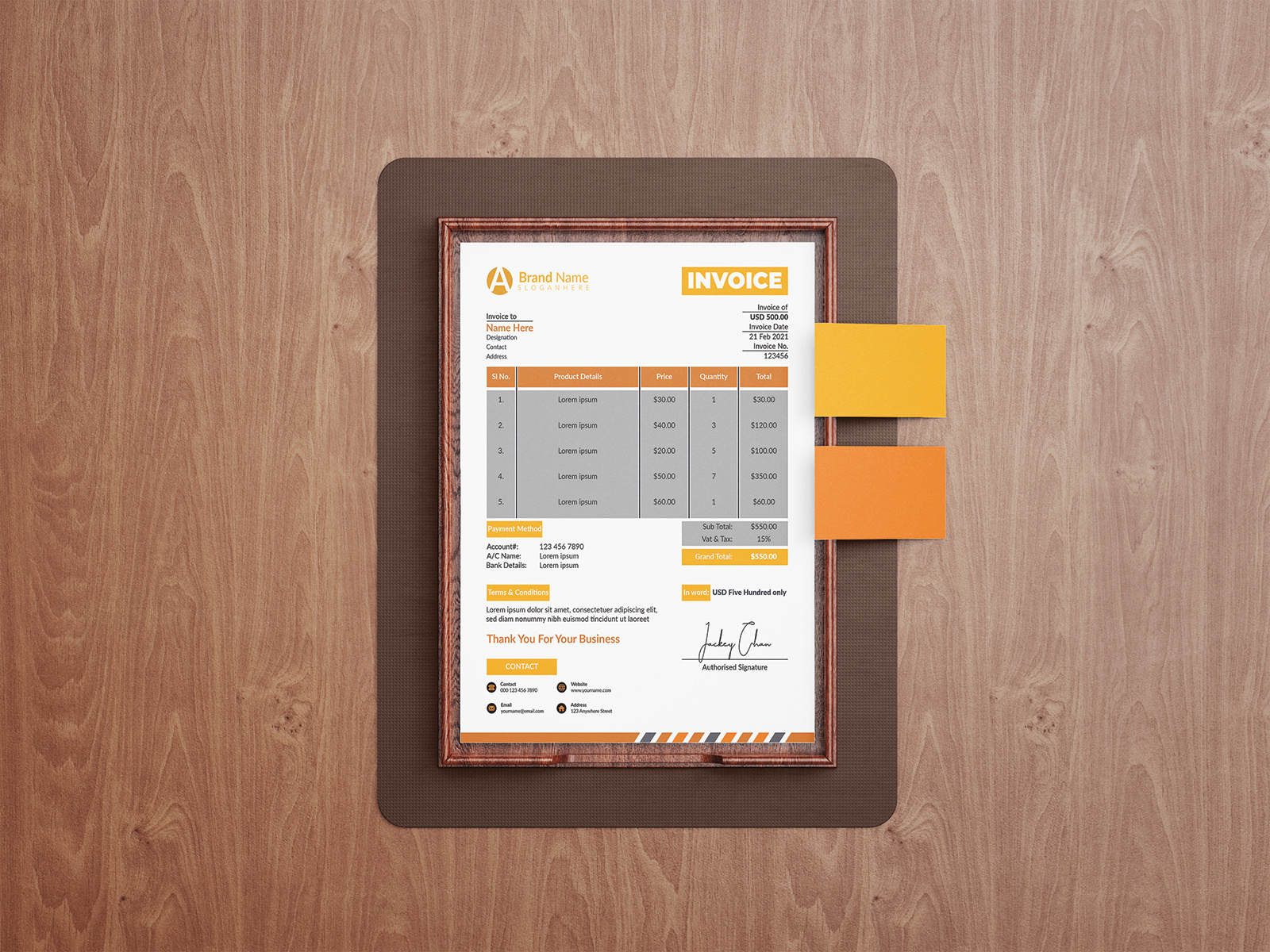 Invoice Template Design by Graphic Upshot on Dribbble