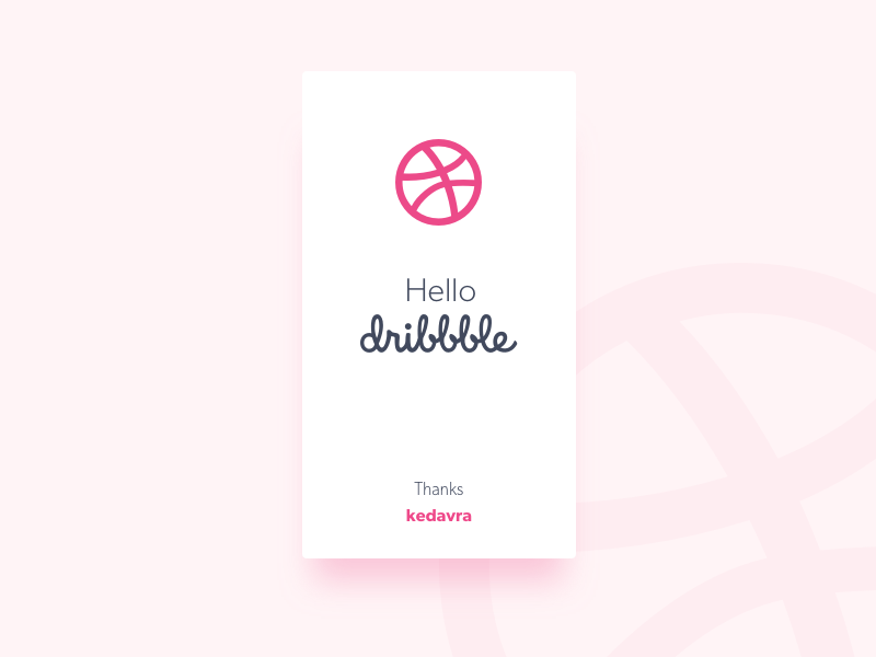 Hello Dribbble by Marcin Sasin ️ on Dribbble