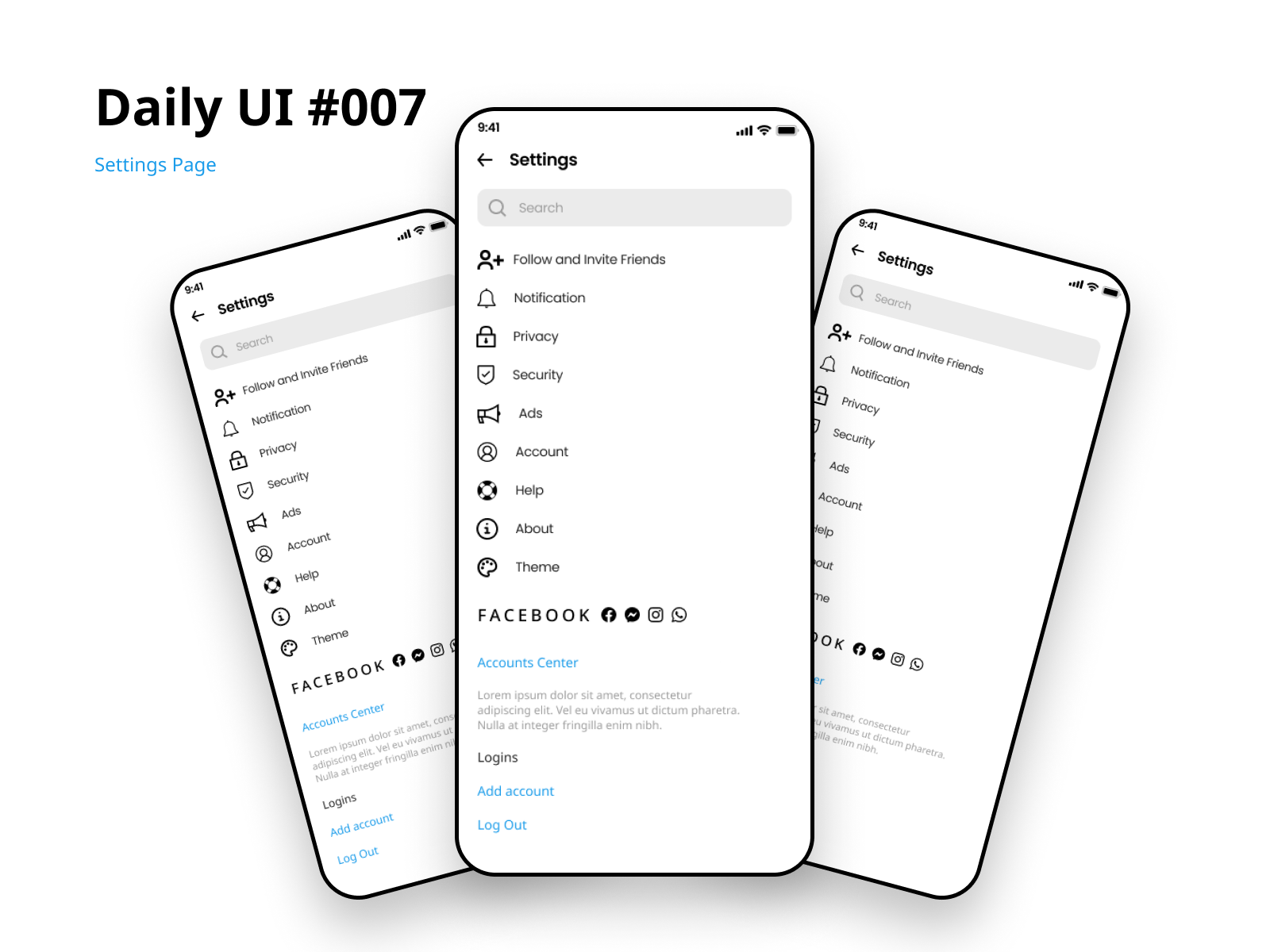 Daily UI #007 Settings Page by Ravi Sirswa on Dribbble