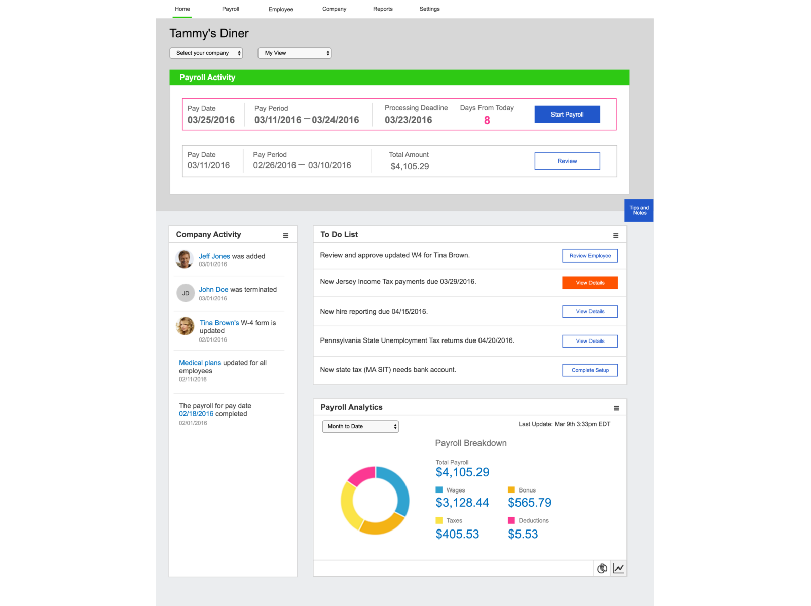 Payroll home page by carolli on Dribbble