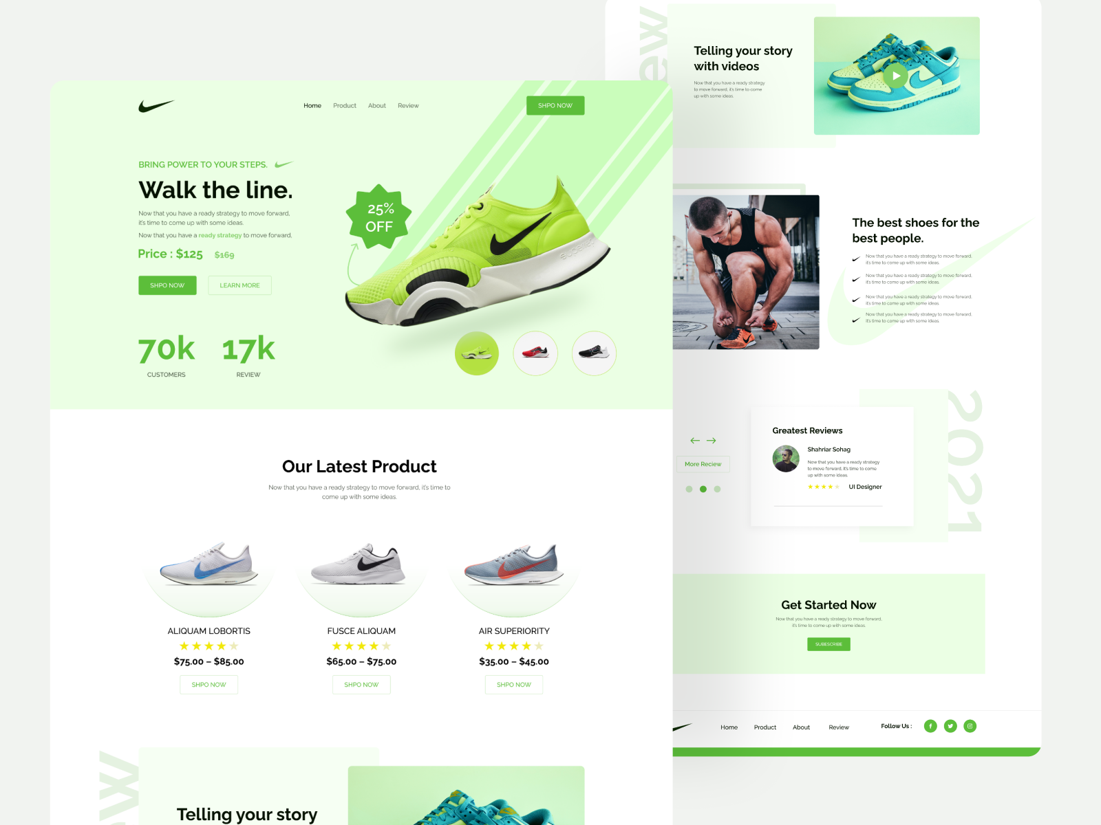 Nike Shoes Landing Page Exploration Ui Design . by Shahriar Sohag for ...