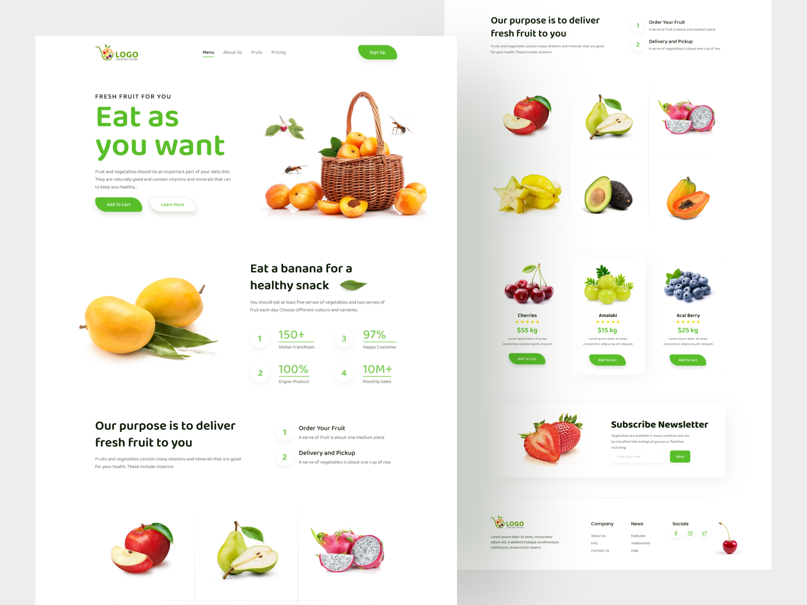 E-commerce Landing Page - Fruits by Shahriar Sohag on Dribbble
