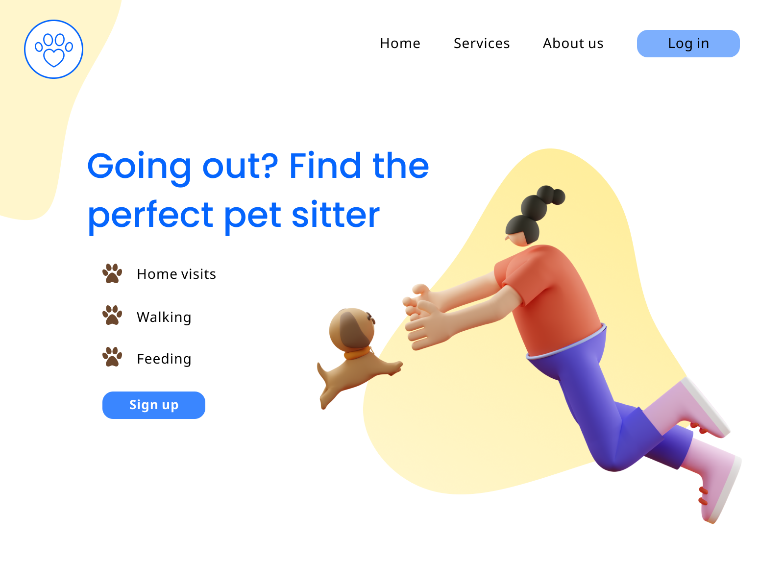 Pet Sitter Landing Page by Wendy Vasquez on Dribbble