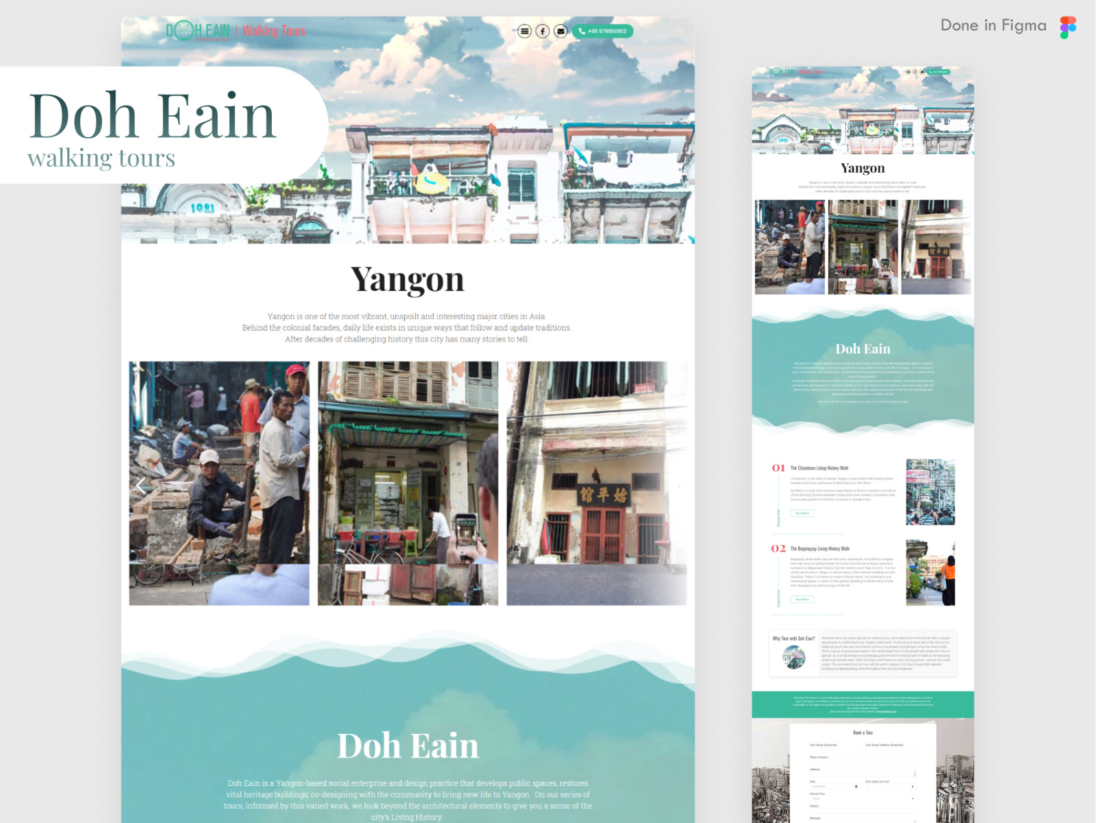 Doh Eain Walking Tours - Landing Page by Htet Htet Lynn Naing on Dribbble