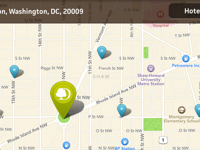 DoubleTree iPad App - Map Screen - Pin Detail by Zach Goodwin on Dribbble