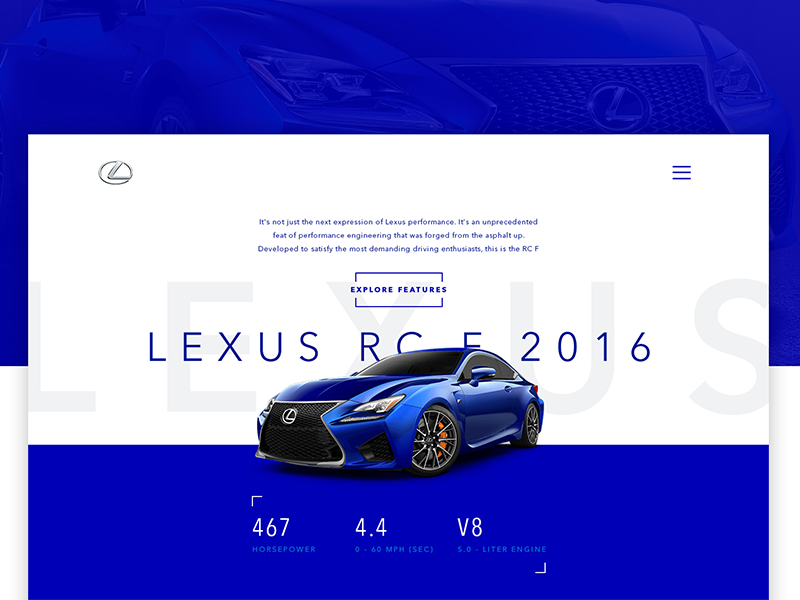 Lexus Landing Page by Leon Lu on Dribbble