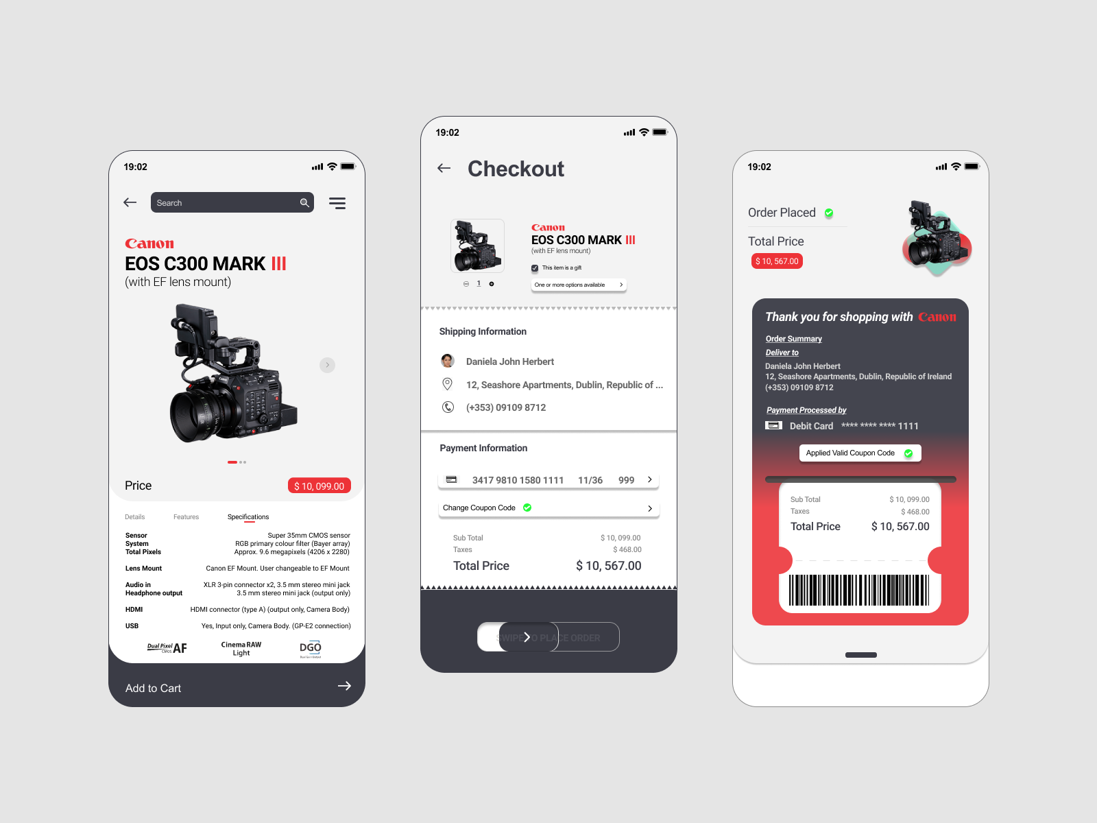 Order Review Screen for Canon by Srivathson Thyagarajan on Dribbble
