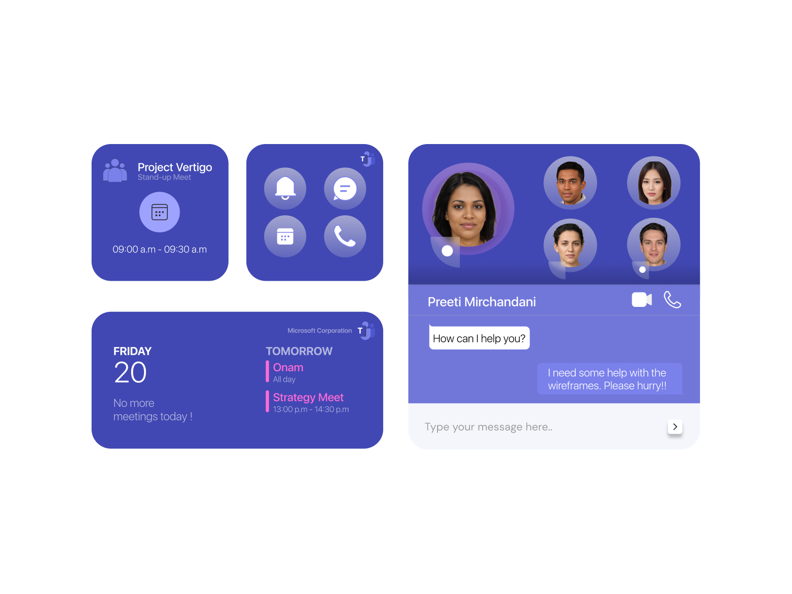 Apple's MS Teams widgets by Srivathson Thyagarajan on Dribbble