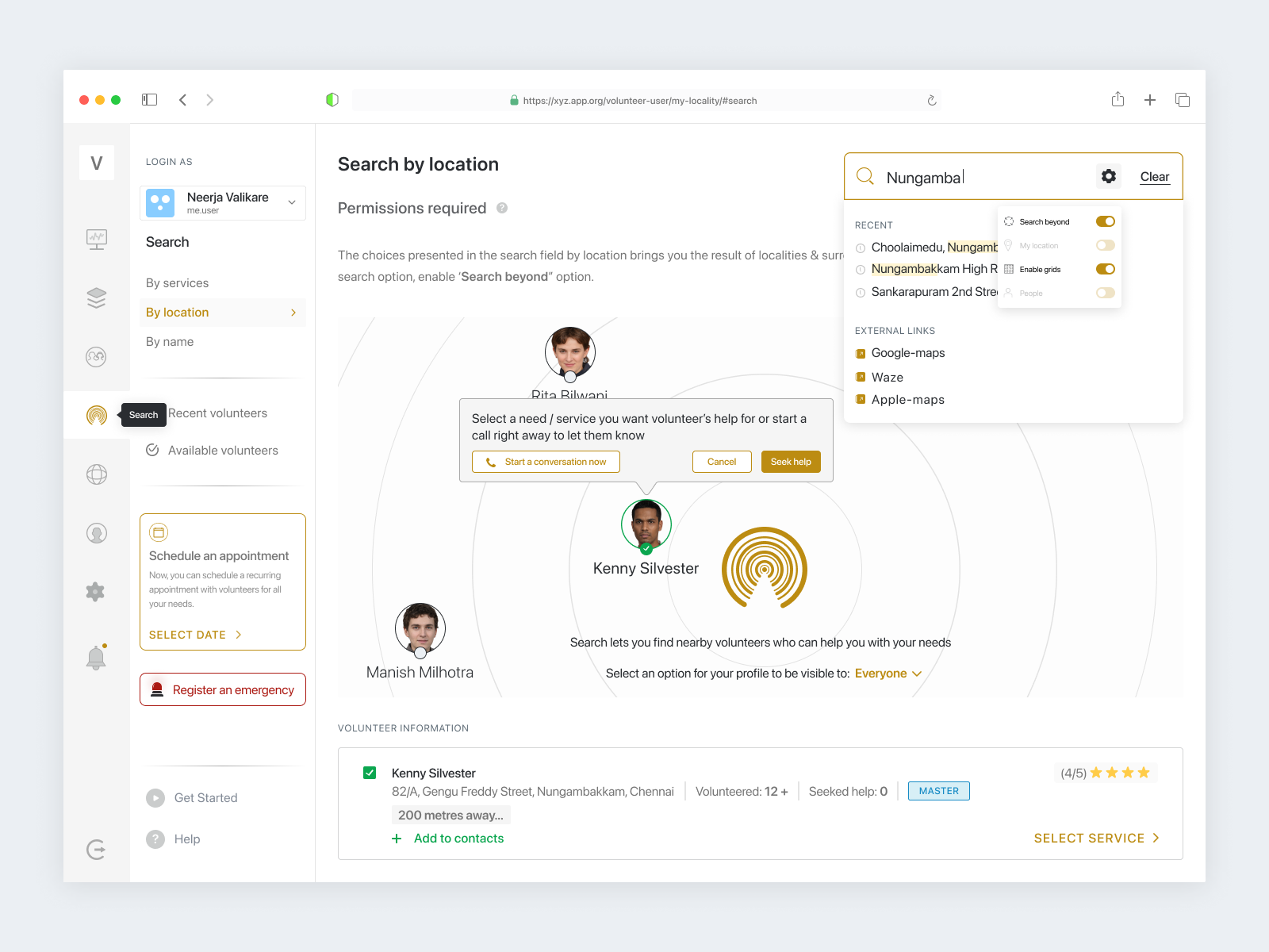 Volunteer.app [Seek help] by Srivathson Thyagarajan on Dribbble