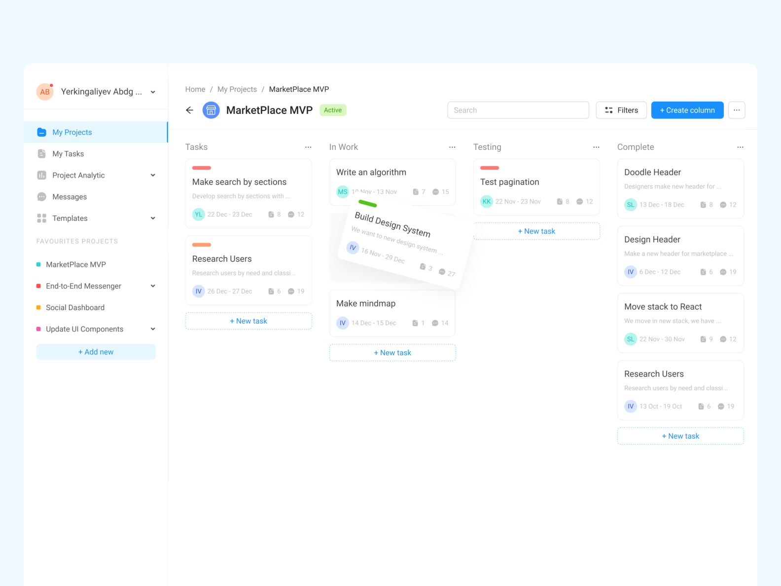 Task Manager - Design UI by Abdgali Erkingaliev on Dribbble