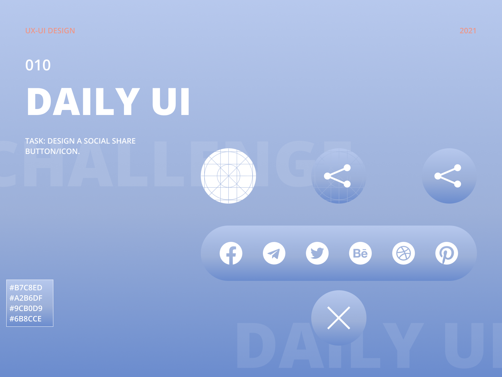 DAILY UI 010 | SOCIAL SHARE BUTTON by Darija on Dribbble
