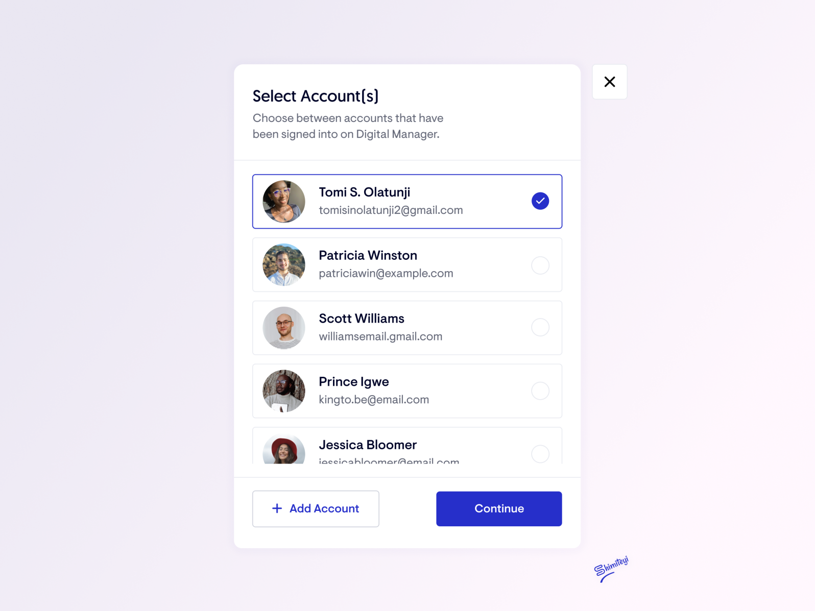 Select account(s) by Tomi S. Olatunji on Dribbble