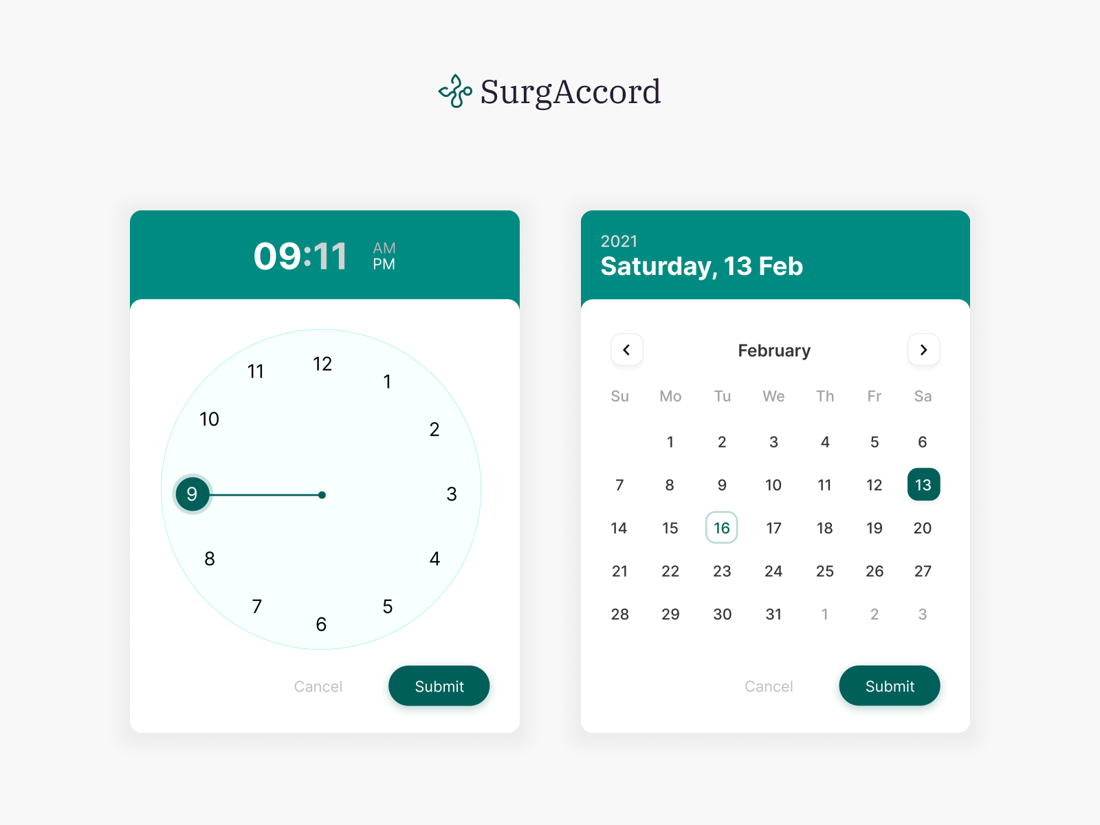 Calender & Time picker by Roya Saljoughi on Dribbble