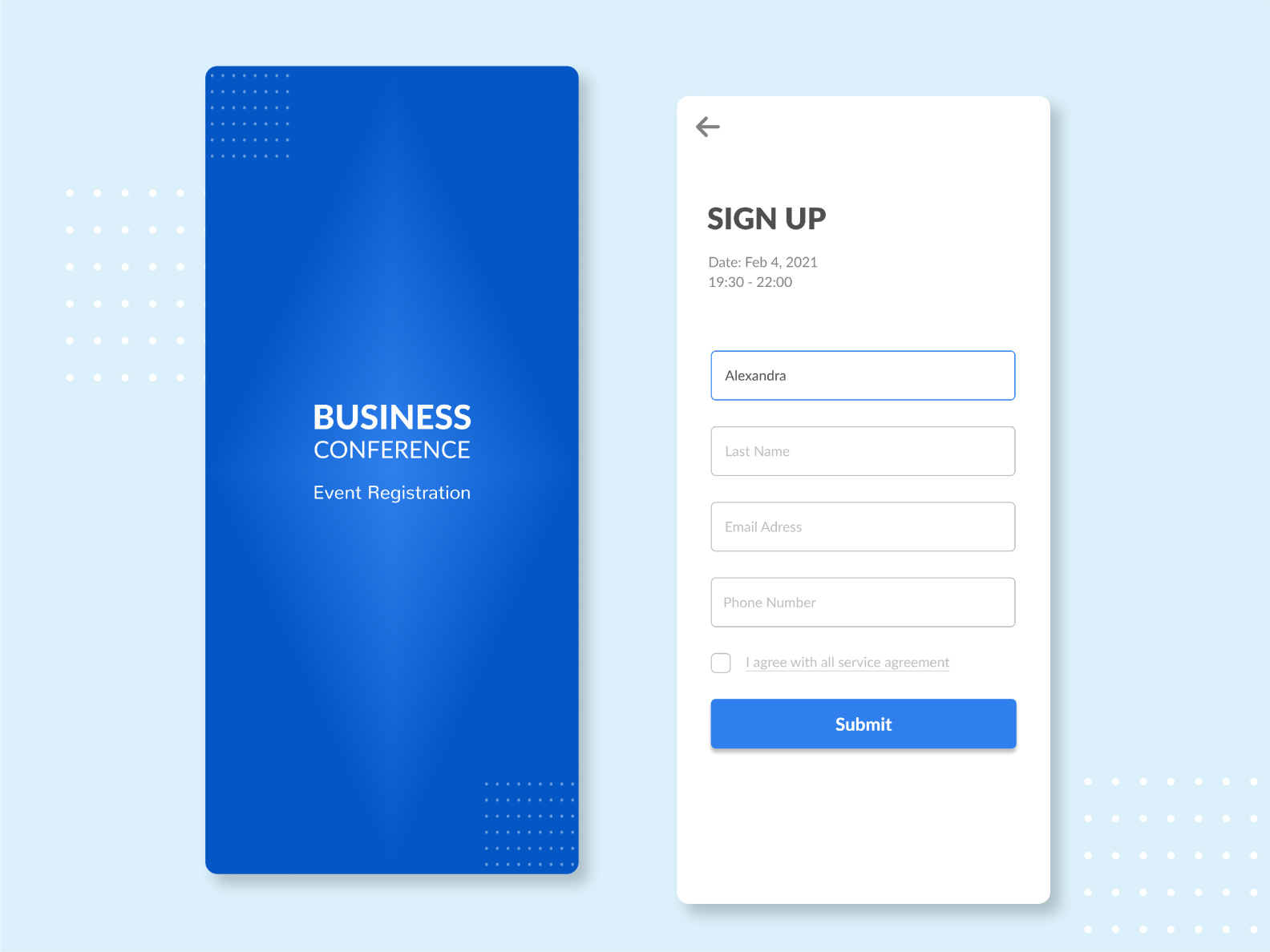 Registration process App by Andrea Matienzo on Dribbble