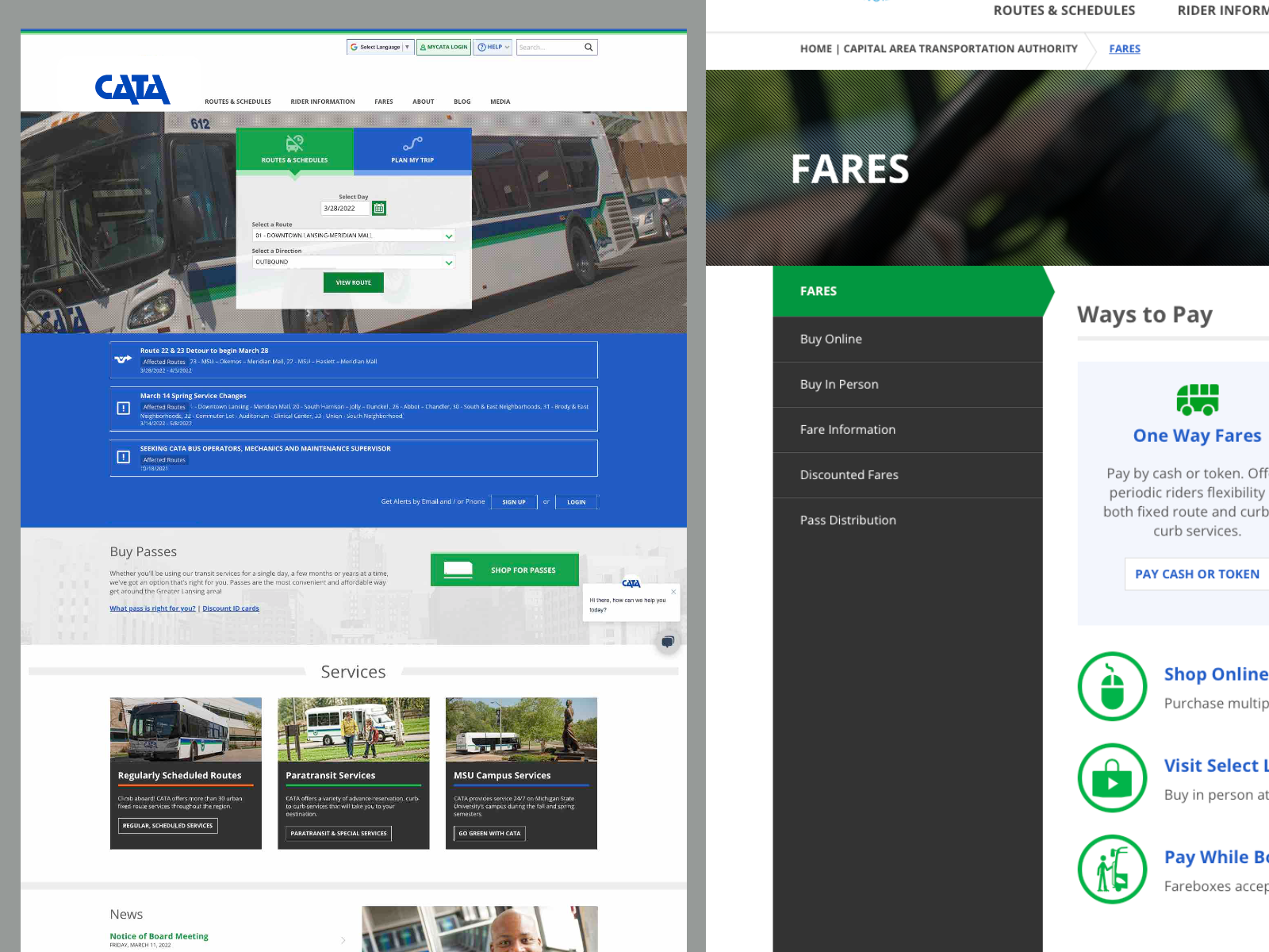 CATA Transit Website by Steve Jencks on Dribbble