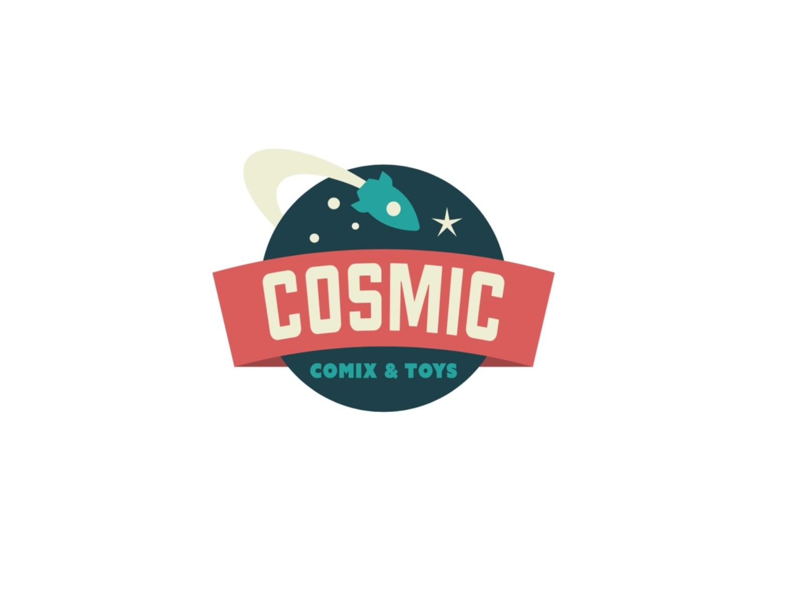 Cosmic Comix & Toys Logo by Steve Jencks on Dribbble