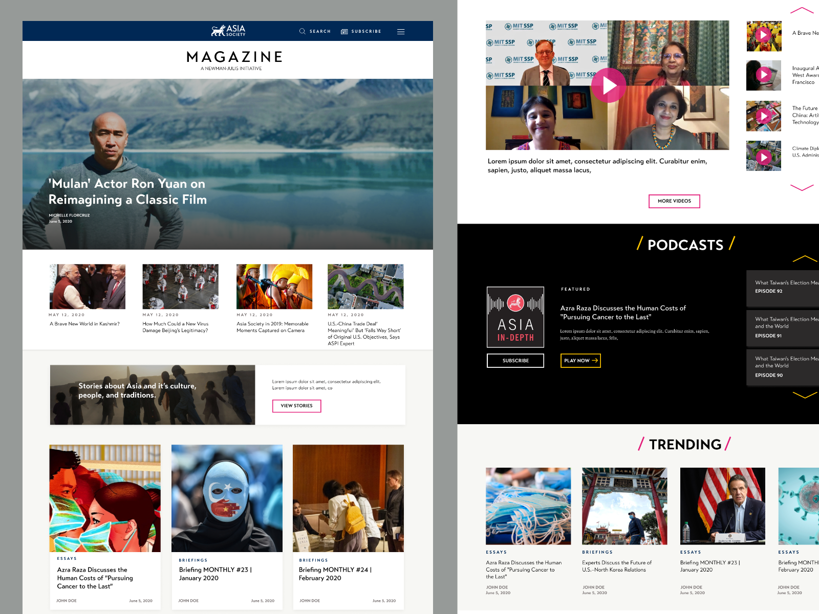 Asia Society Magazine Website by Steve Jencks on Dribbble