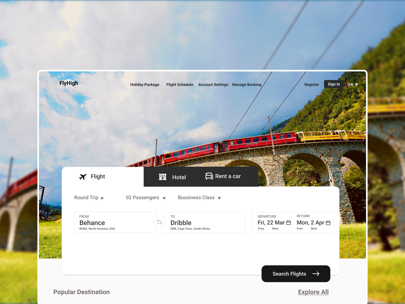 Fly High - Flight Booking by Abhishek Rasal on Dribbble