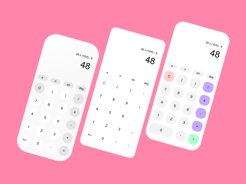 Calculator App UI Concepts by Retry on Dribbble