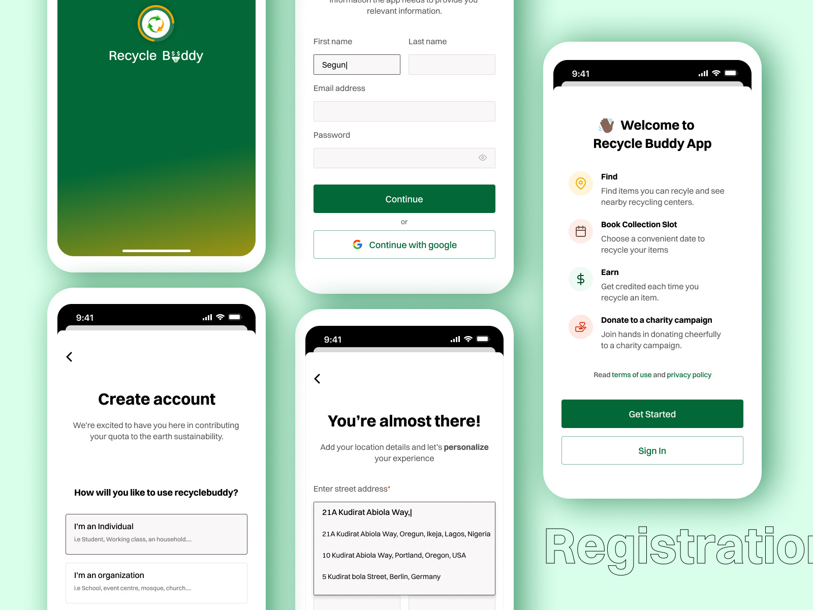Recycling Mobile App Design by Segun Oloto | Digital Product Designer ...